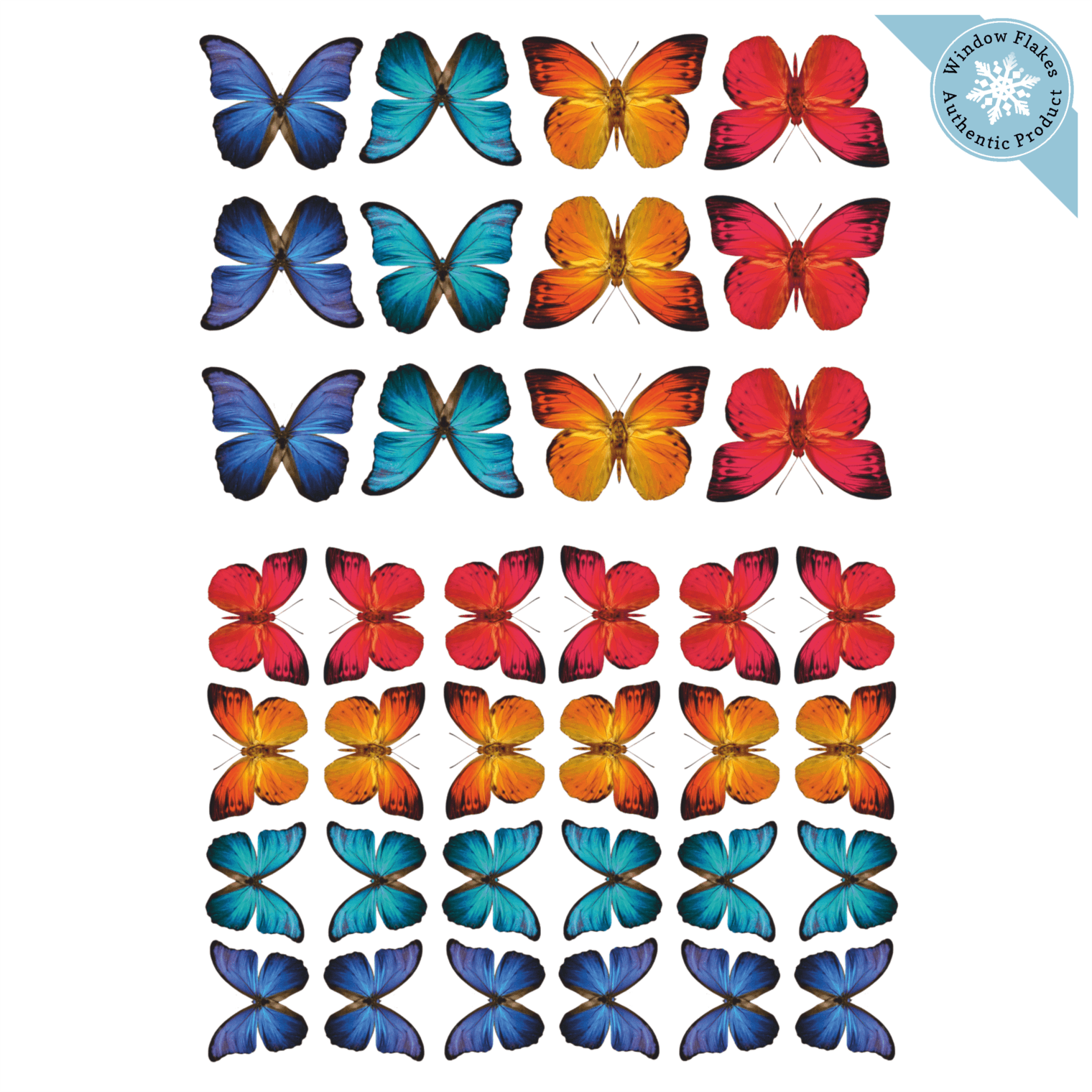 Butterfly Window Film (36-Count) | Small Butterfly Decals – Window Flakes