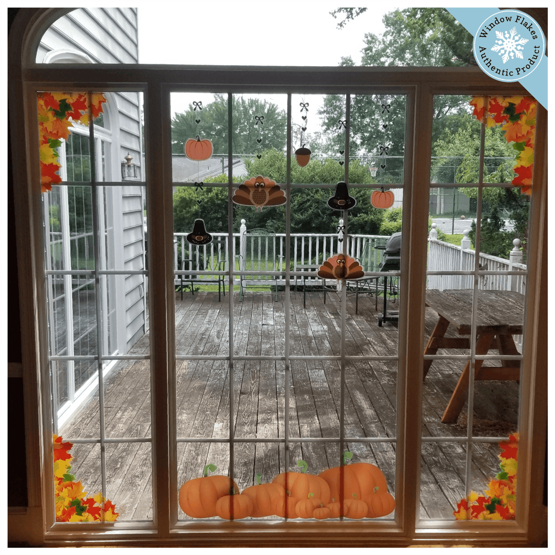 Fall Leaves Corner Window Clings | Corner Window Decals – Window Flakes