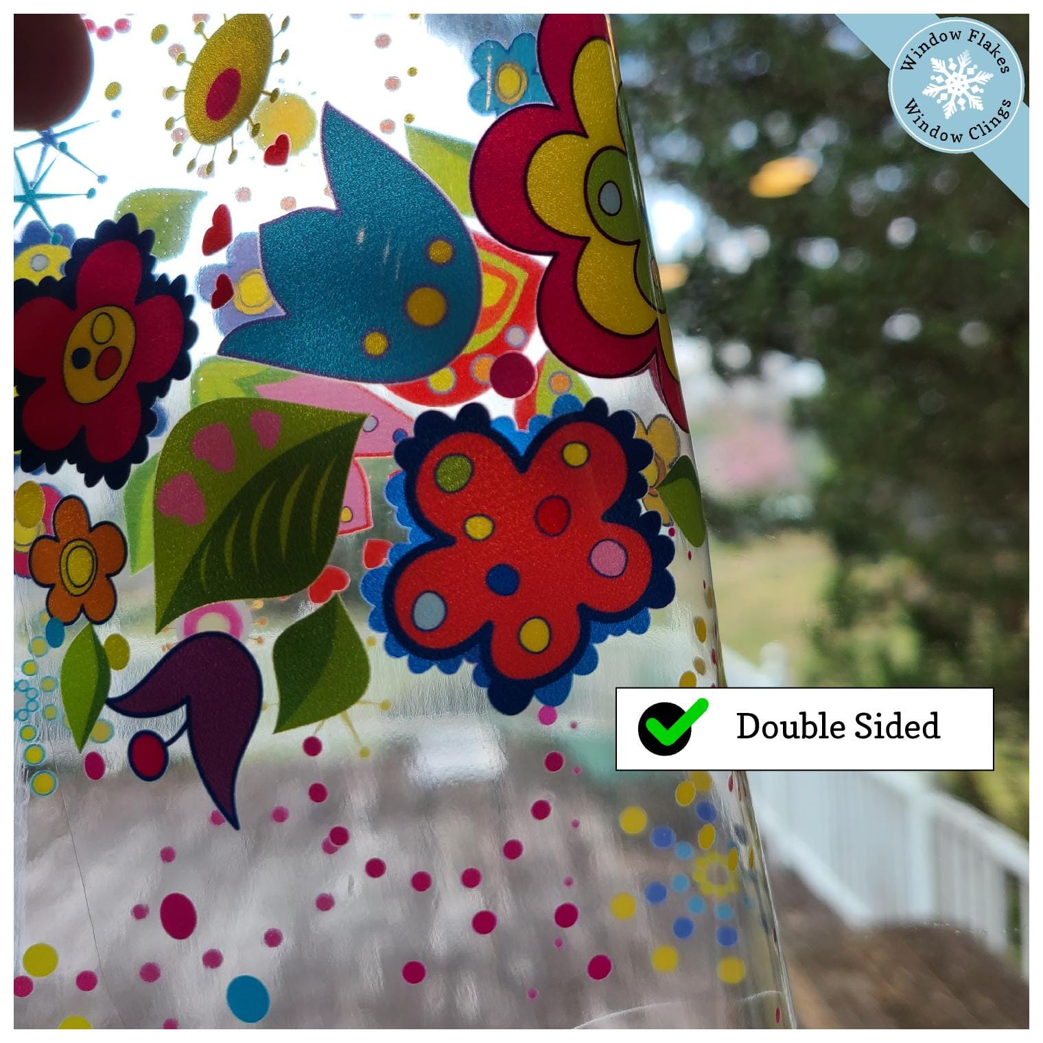 Floating Flowers 'BoHo' Window Cling Border – Window Flakes