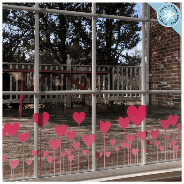Floating Hearts Border Cling – Window Flakes