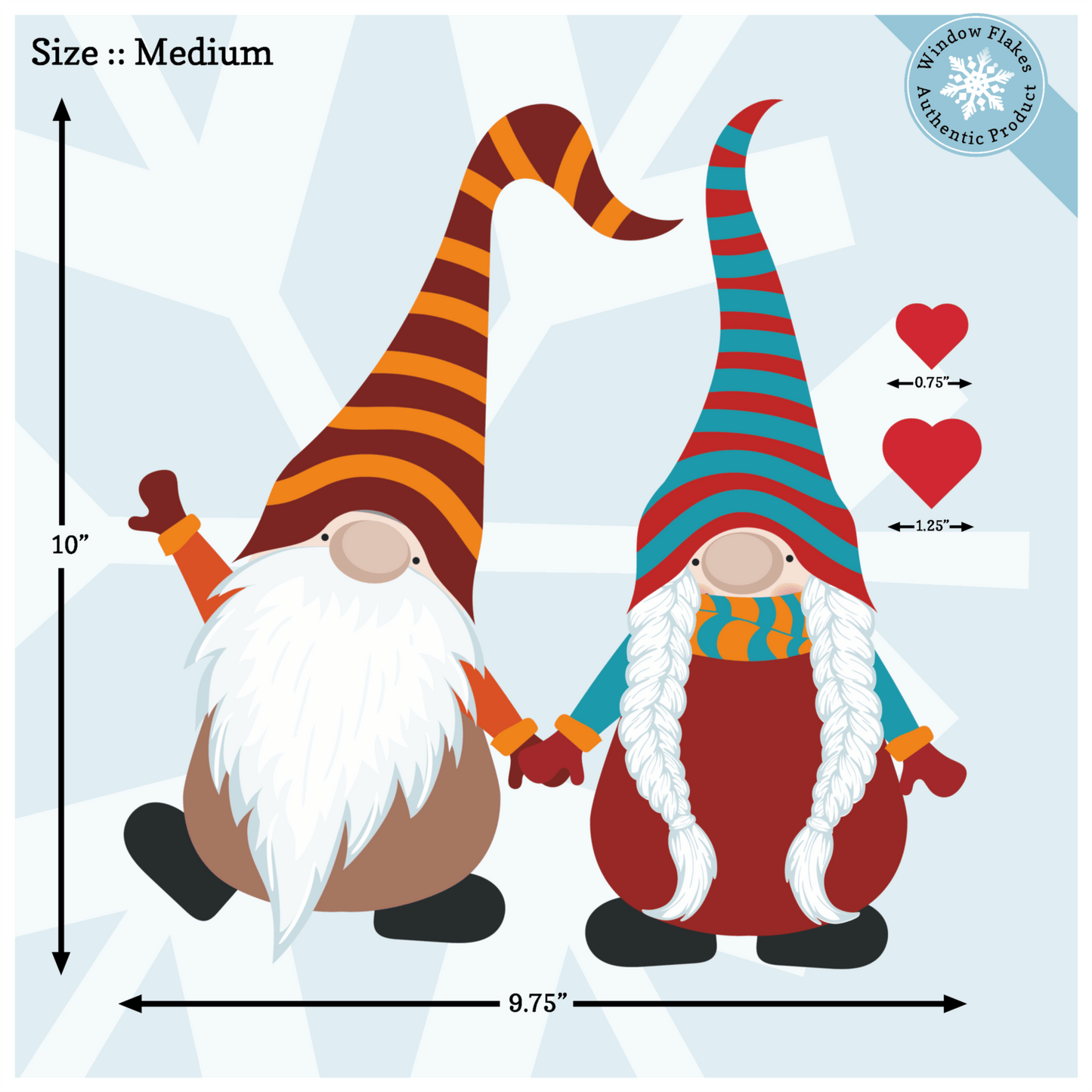 Gnome Window Clings & Decorations | Valentine's Gnome Decor – Window Flakes