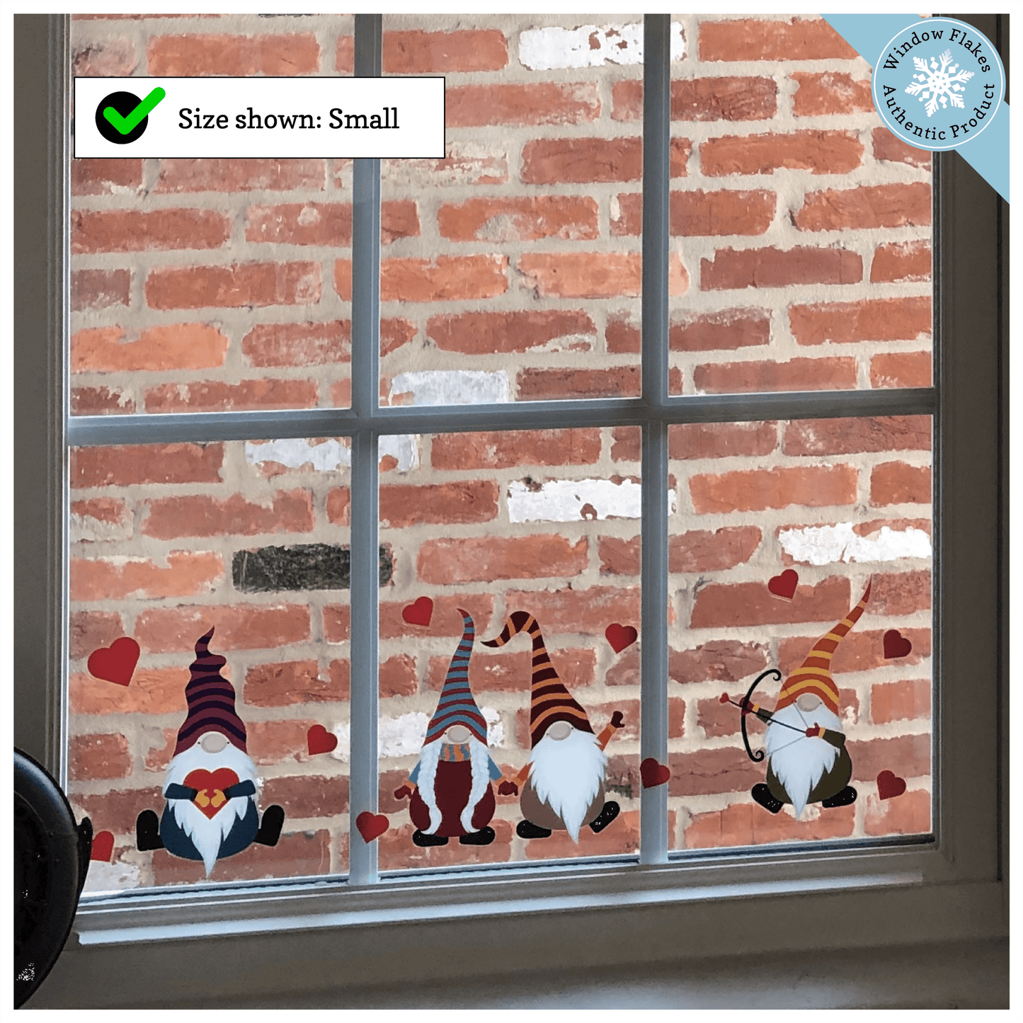 Gnome Window Clings & Decorations | Valentine's Gnome Decor – Window Flakes