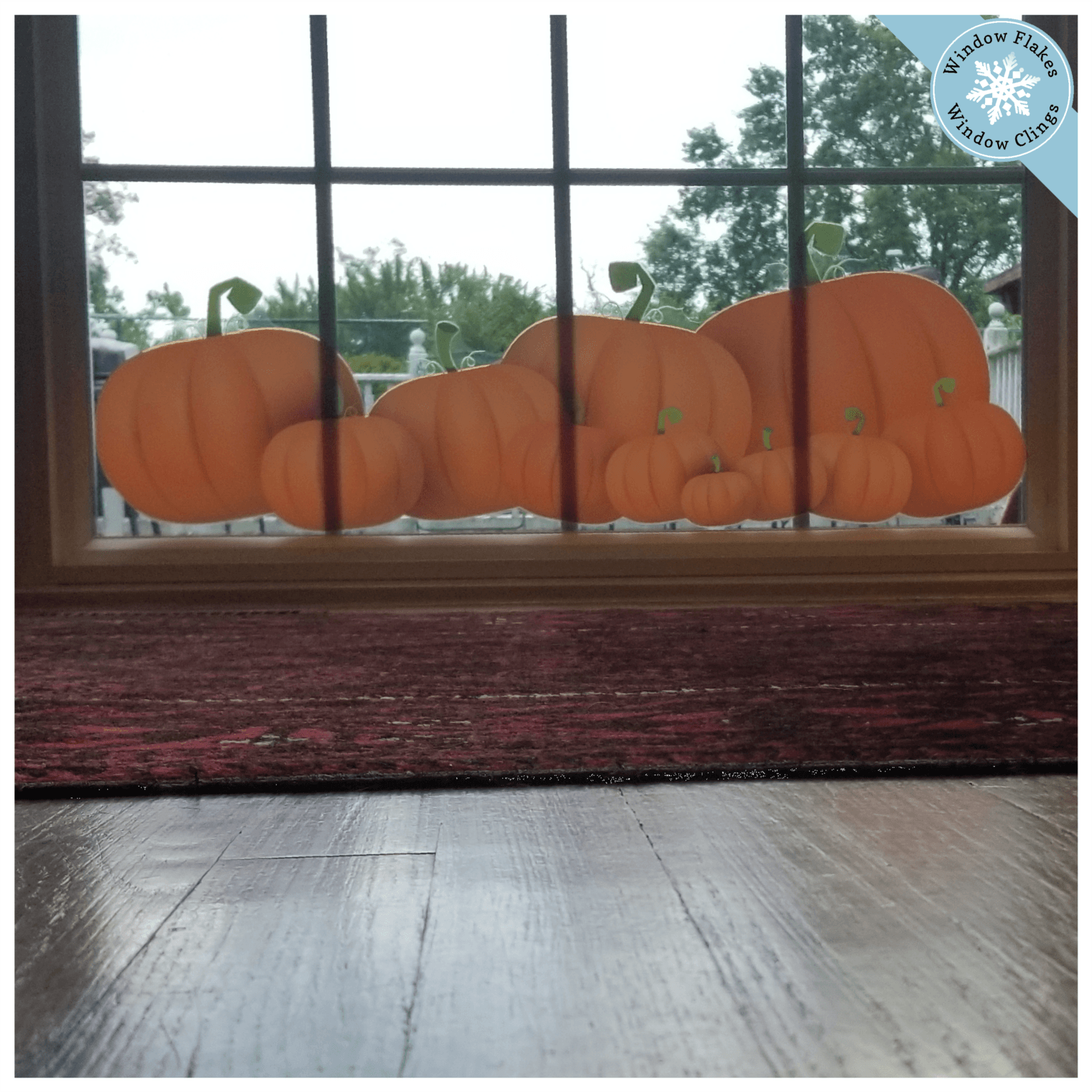 Pumpkins Window Cling Border - Thanksgiving Decoration - Pumpkin Decal ...