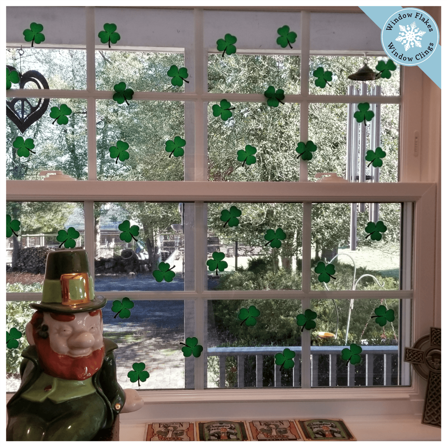 St. Patrick's Day Window Decorations | Shamrock Window Clings – Window ...