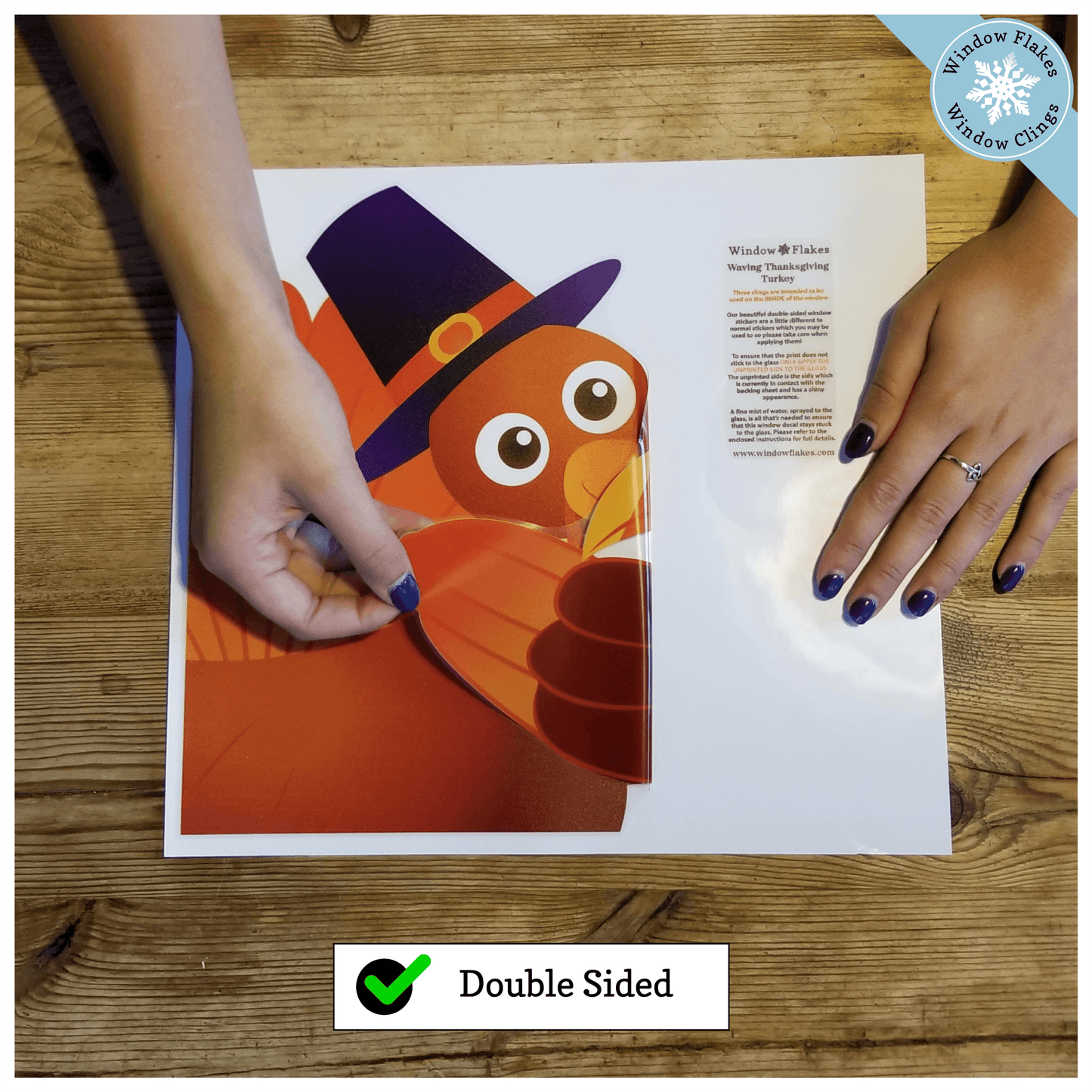 Waving Thanksgiving Turkey Window Cling - Thanksgiving Decoration ...