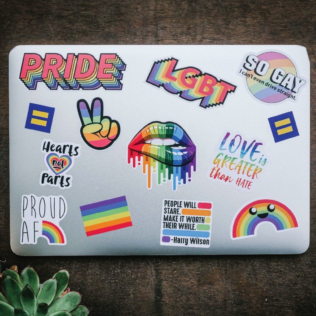 Gay Pride Stickers | LGBTQ Laptop Sticker Pack (12-Count) – Window Flakes
